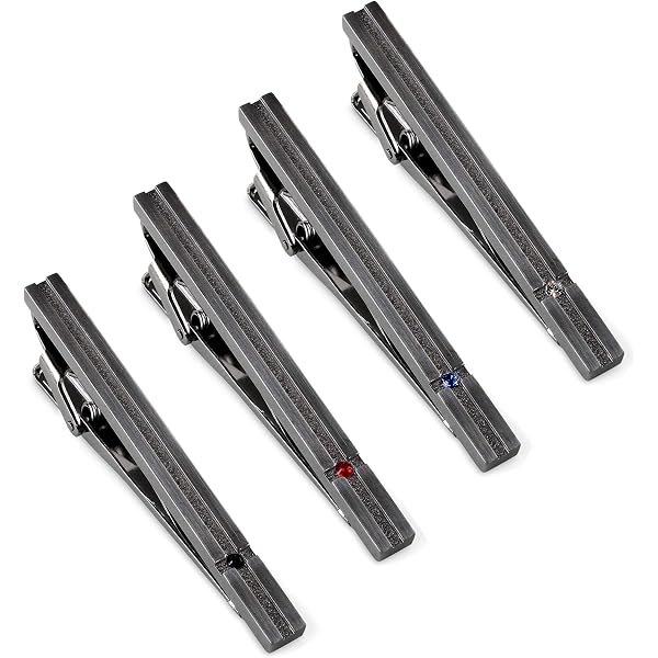 Black Tie Clip 4pcs Tie Clips For Men Tie Clip Tie Bar Tie Bars For Men ...