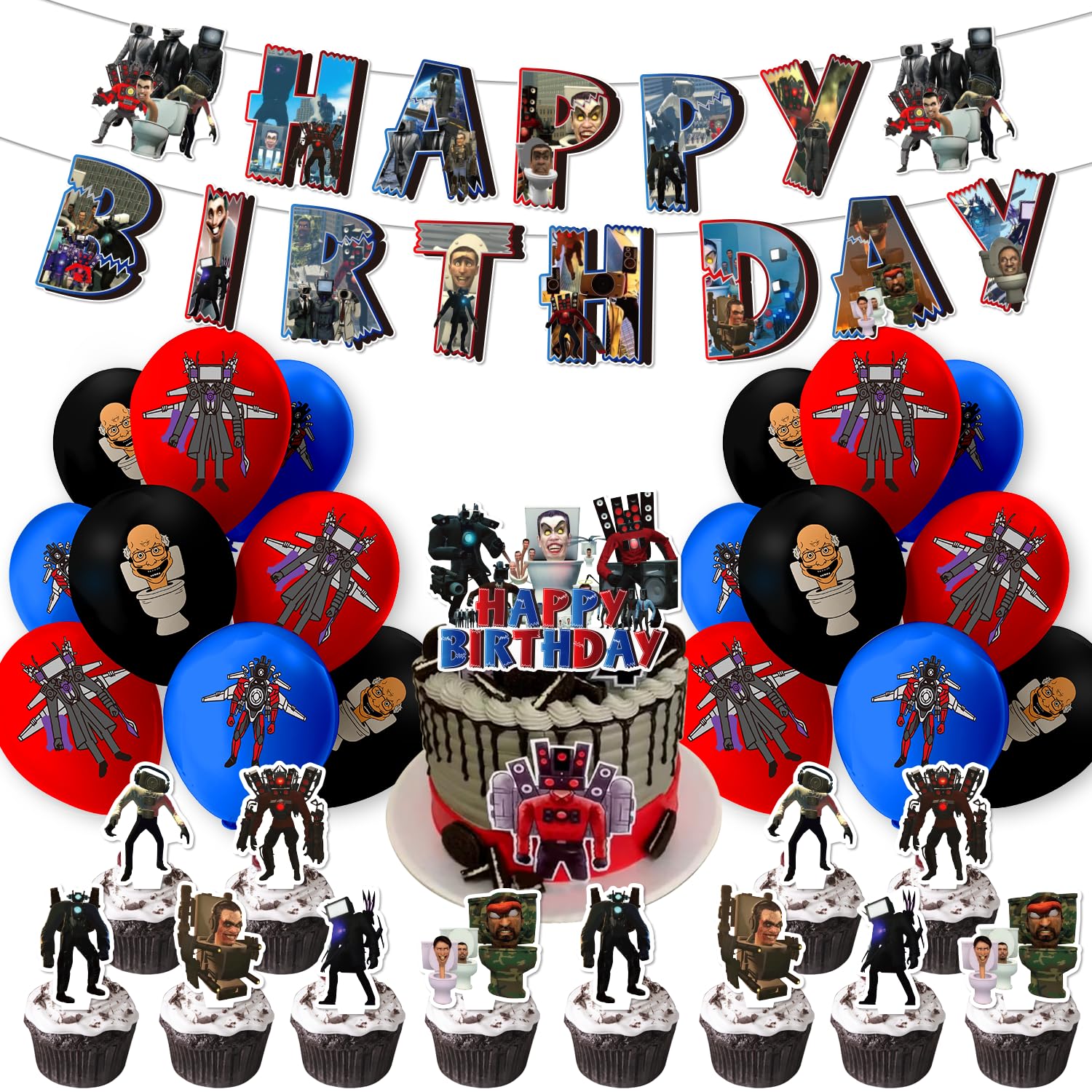 Mua Skibidi Toilet Birthday Decoration, Speakerman, Boss, Birthday ...
