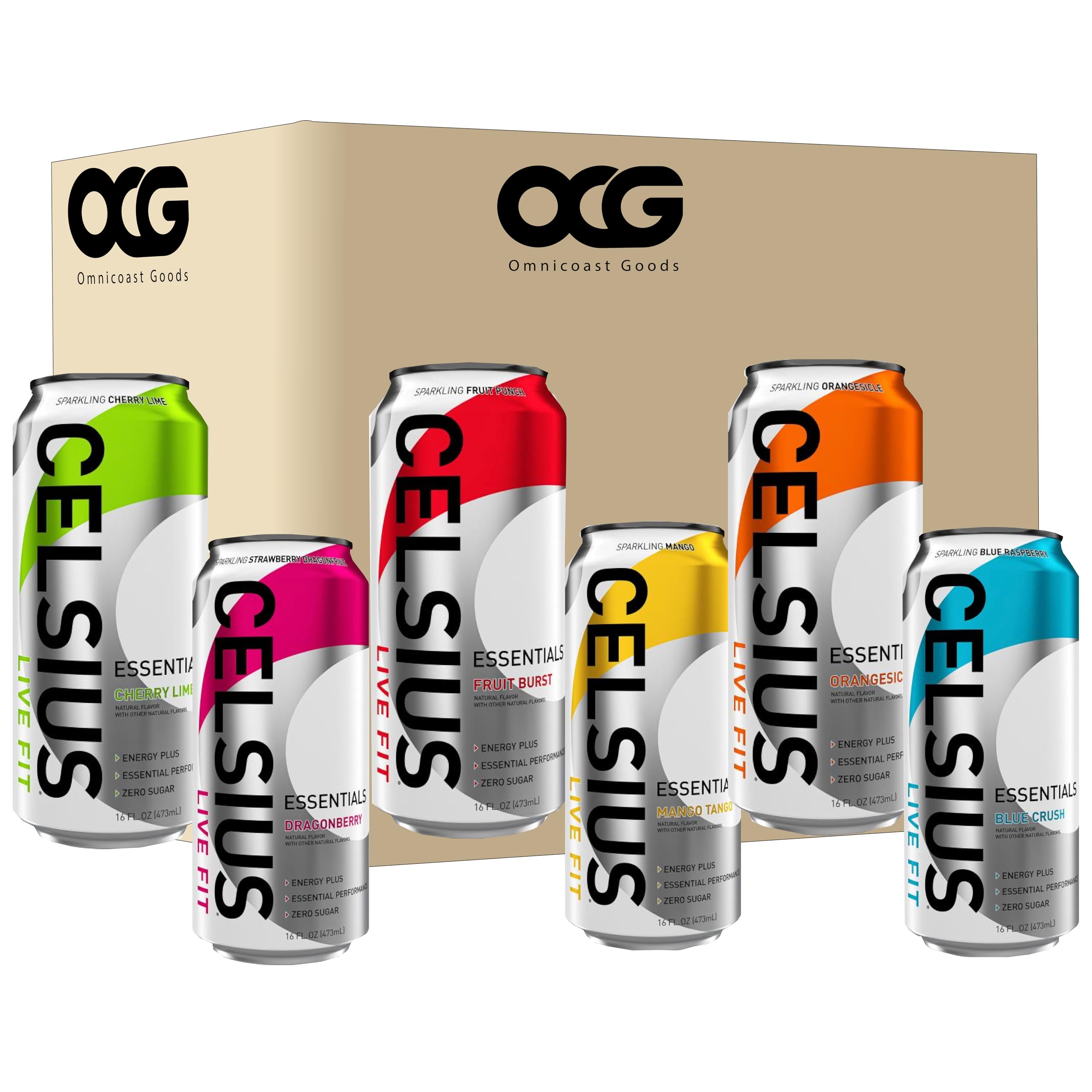 Mua OMNICOAST GOODS, OCG Celsius Essentials Energy Drink, no sugar, (8-pack) 6 flavor Variety ...