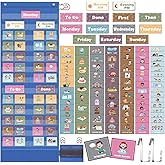 Amazon.com: Fuyoooo 2 Pcs Magnetic Daily Schedule Board Routine Chart ...