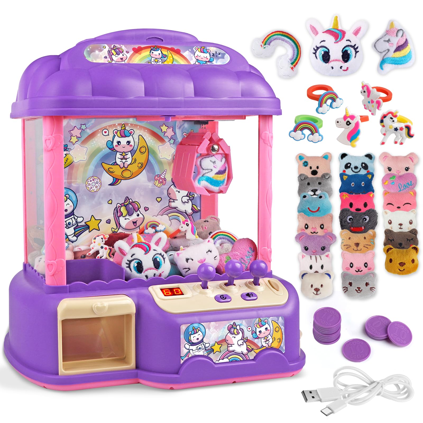 Unicorn Claw Machine for Kids,Mini Vending Candy Grabber Machines ...