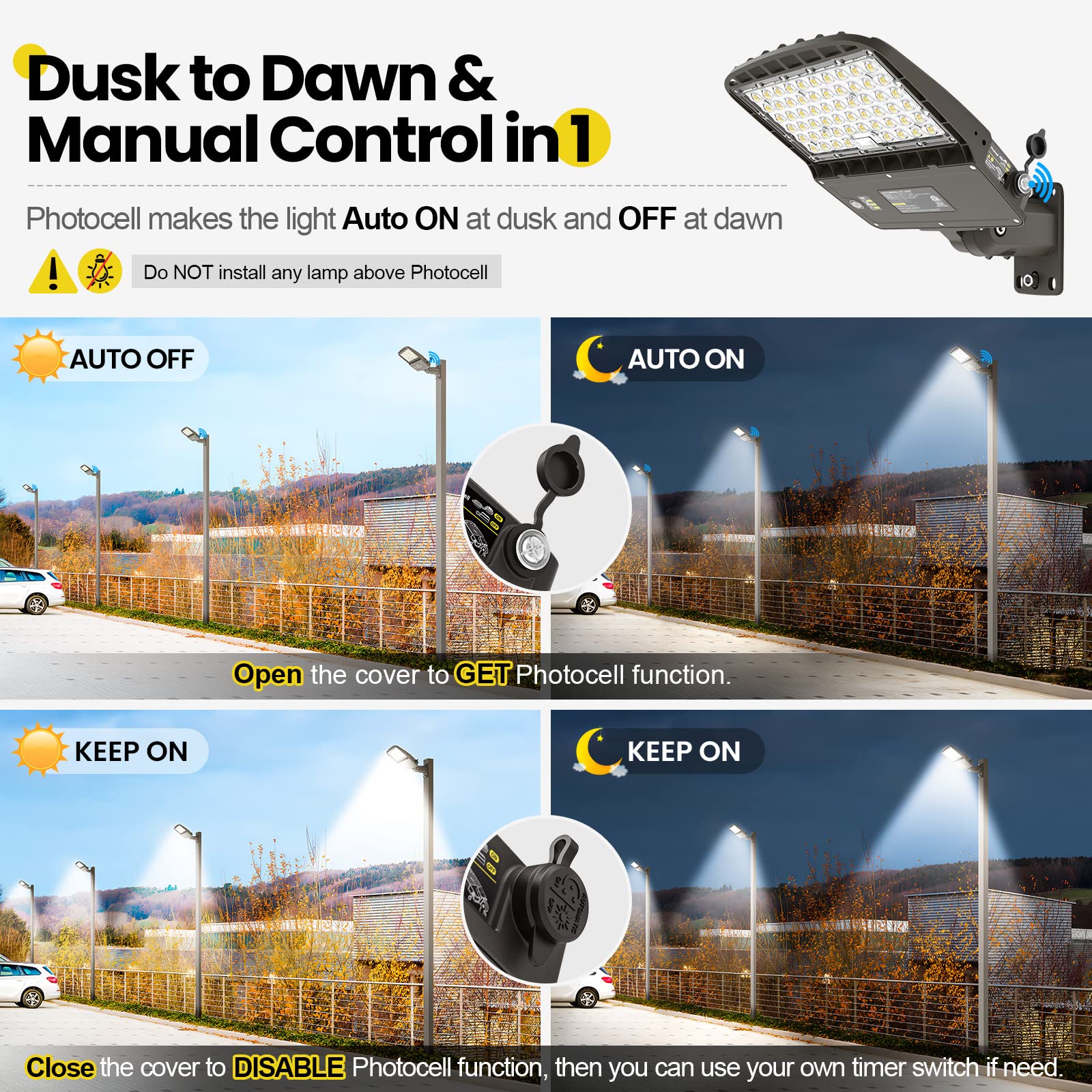 Mua YARBO 200W LED Parking Lot Light 180W 150W Tunable, 32000LM (160LM ...