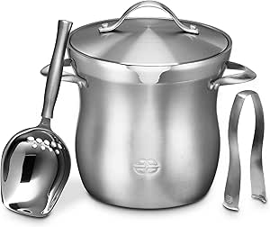 Amazon.com: Calphalon Barware Ice Bucket Set - Cover, Scoop, Tongs ...