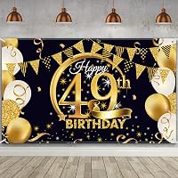Amazon.com: 49th Birthday Party Decoration, Extra Large Fabric Black ...