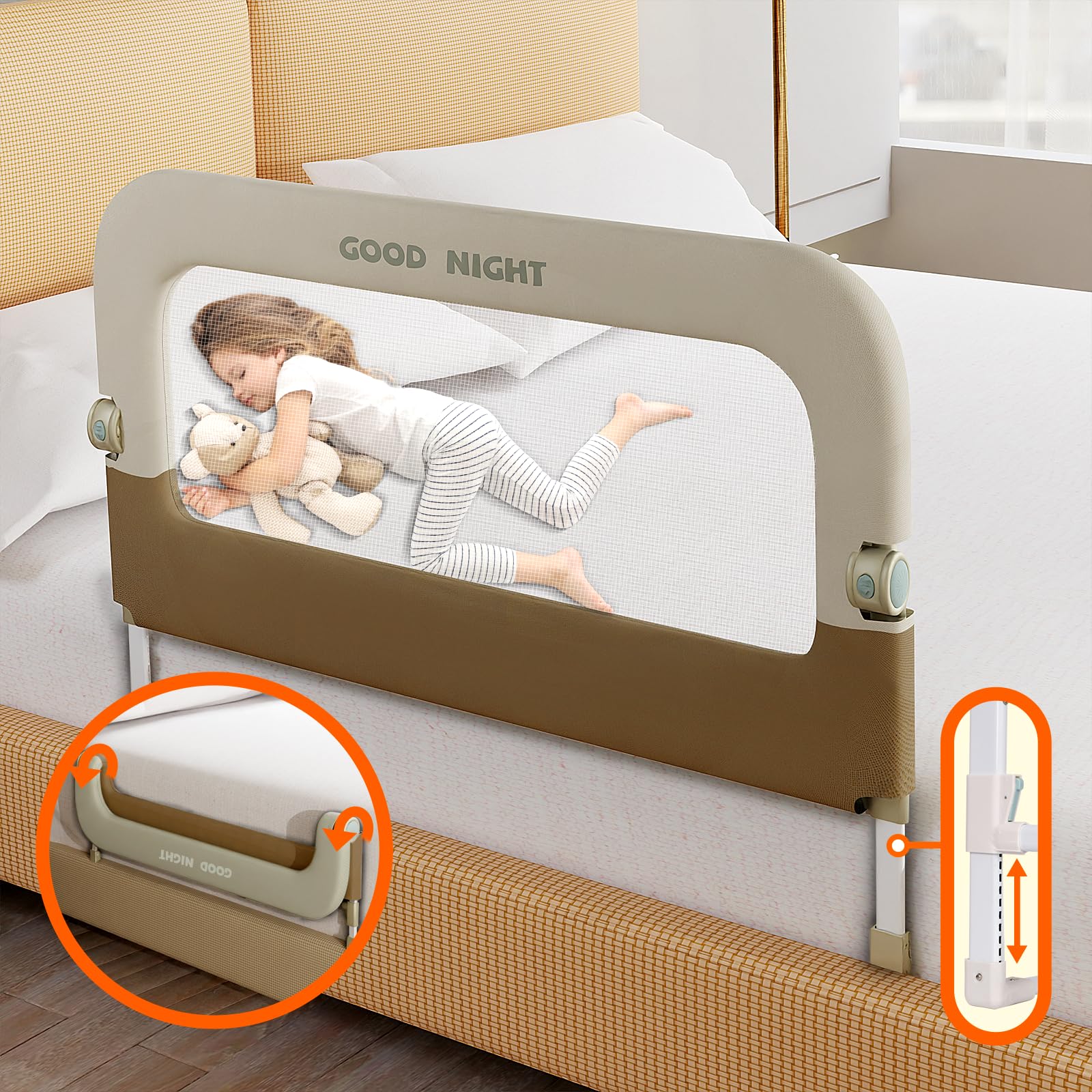 Deeteck Bed Guard Rail For Toddlers 32 Adjustable Heights Folding Deeteck Bed Guard Rail For Toddlers 32 Adjustable Heights Folding