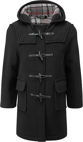 Original Montgomery Kids Classic Duffle Coat Black: Amazon.co.uk: Clothing