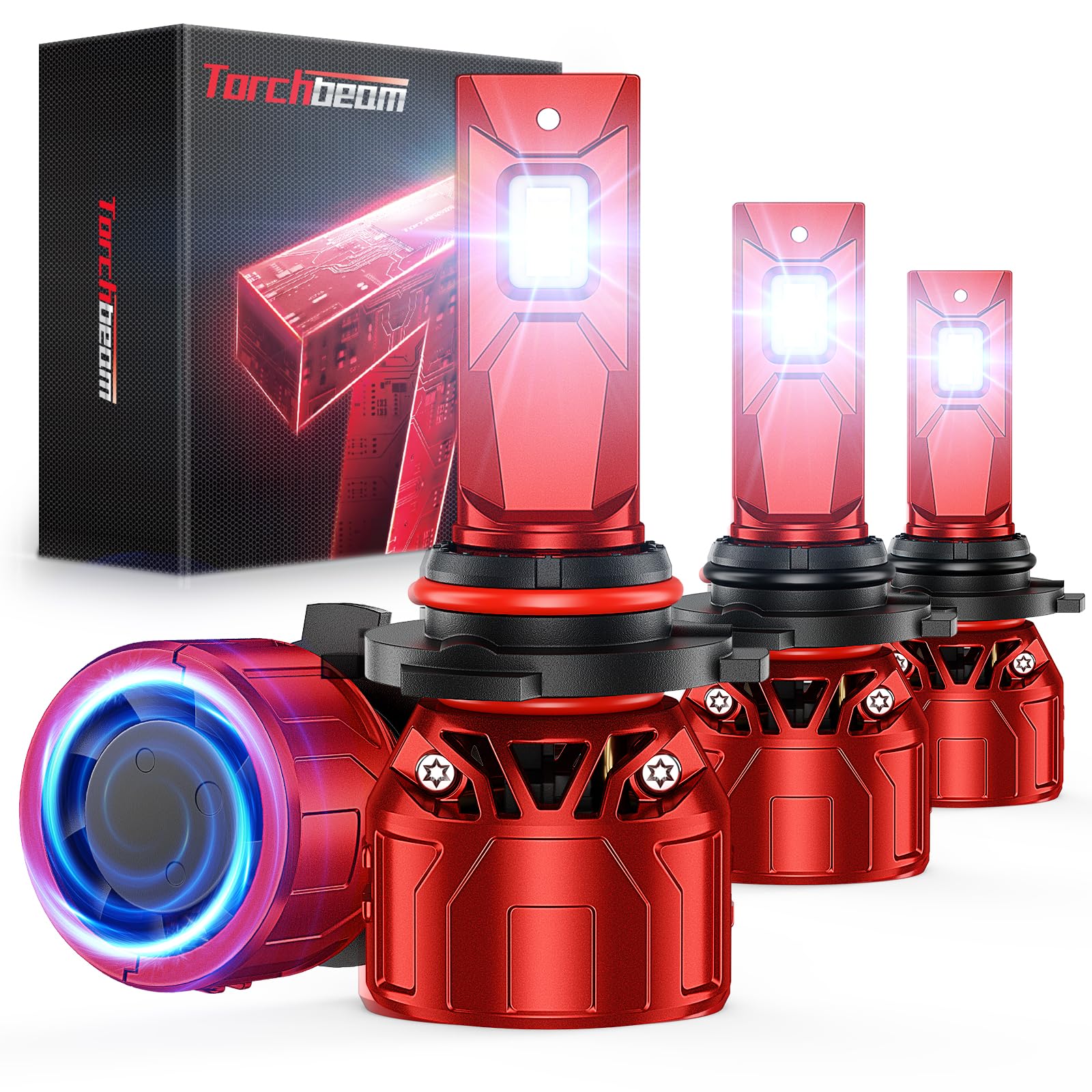 Torchbeam 9005 9006 Fog Lights, 72000LM HB3 HB4 Bulbs with 360 ...