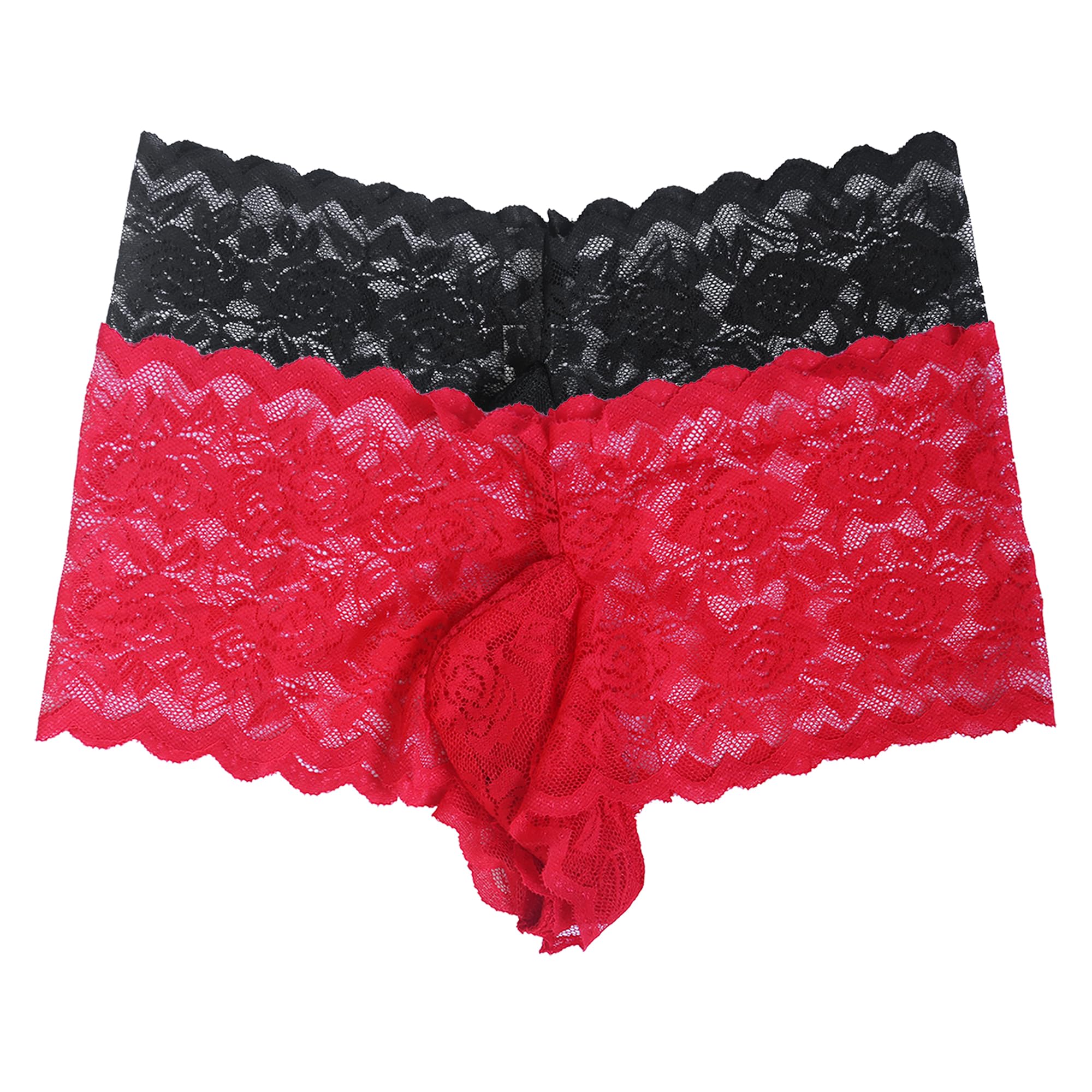 WINTOFW Mens Sissy Lace Underwear Thongs Transparent Panties G-Strings ...