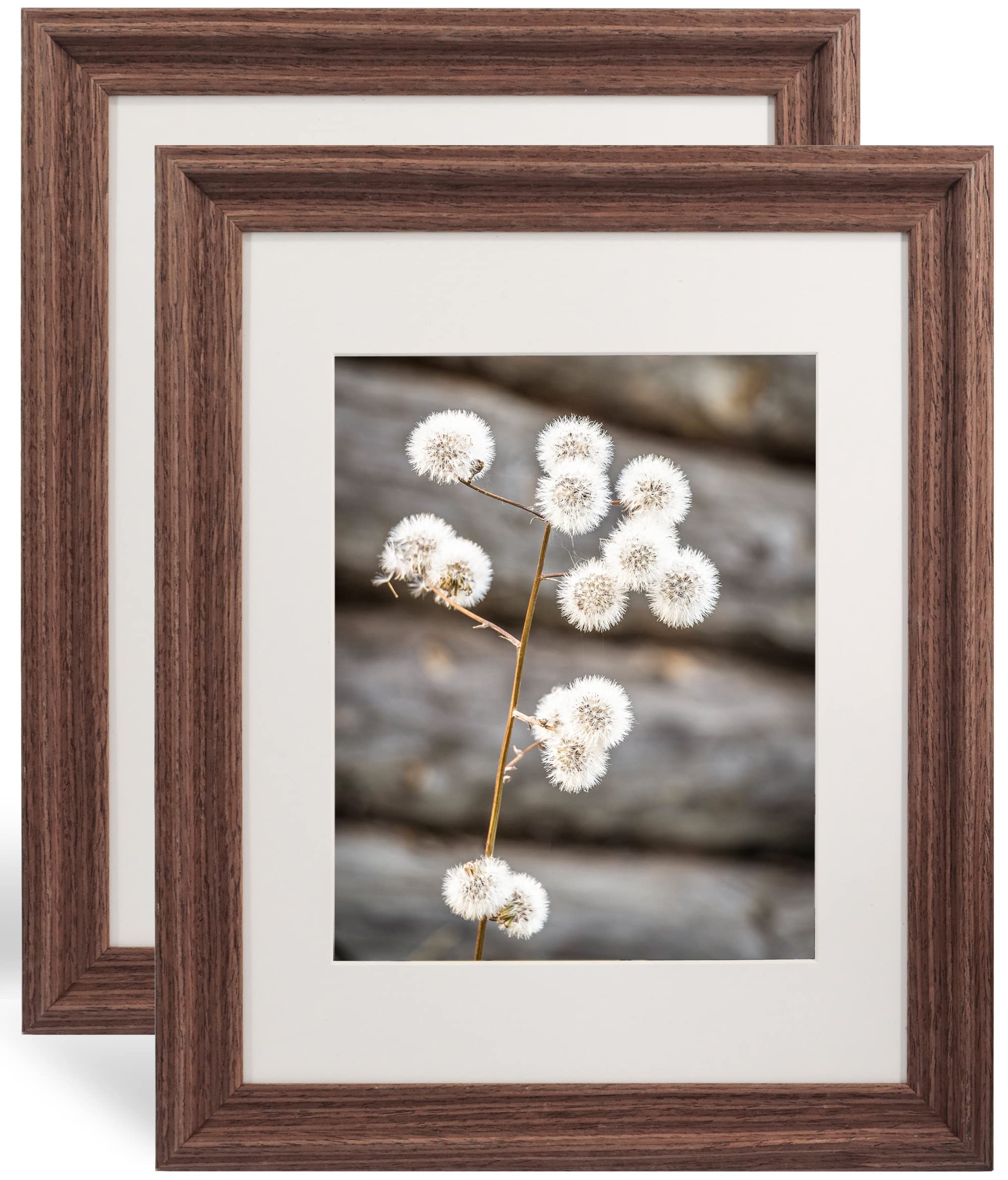 GraduationMall 11x14 Wood Picture Frames,Display Photos 8x10 with Mat or 11x14 Without Mat,Real ...