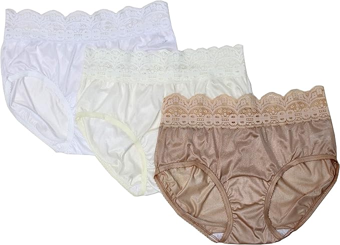 Shadowline Women's Contour Nylon Hipster Panty (3 Pack), Assorted, 5 ...