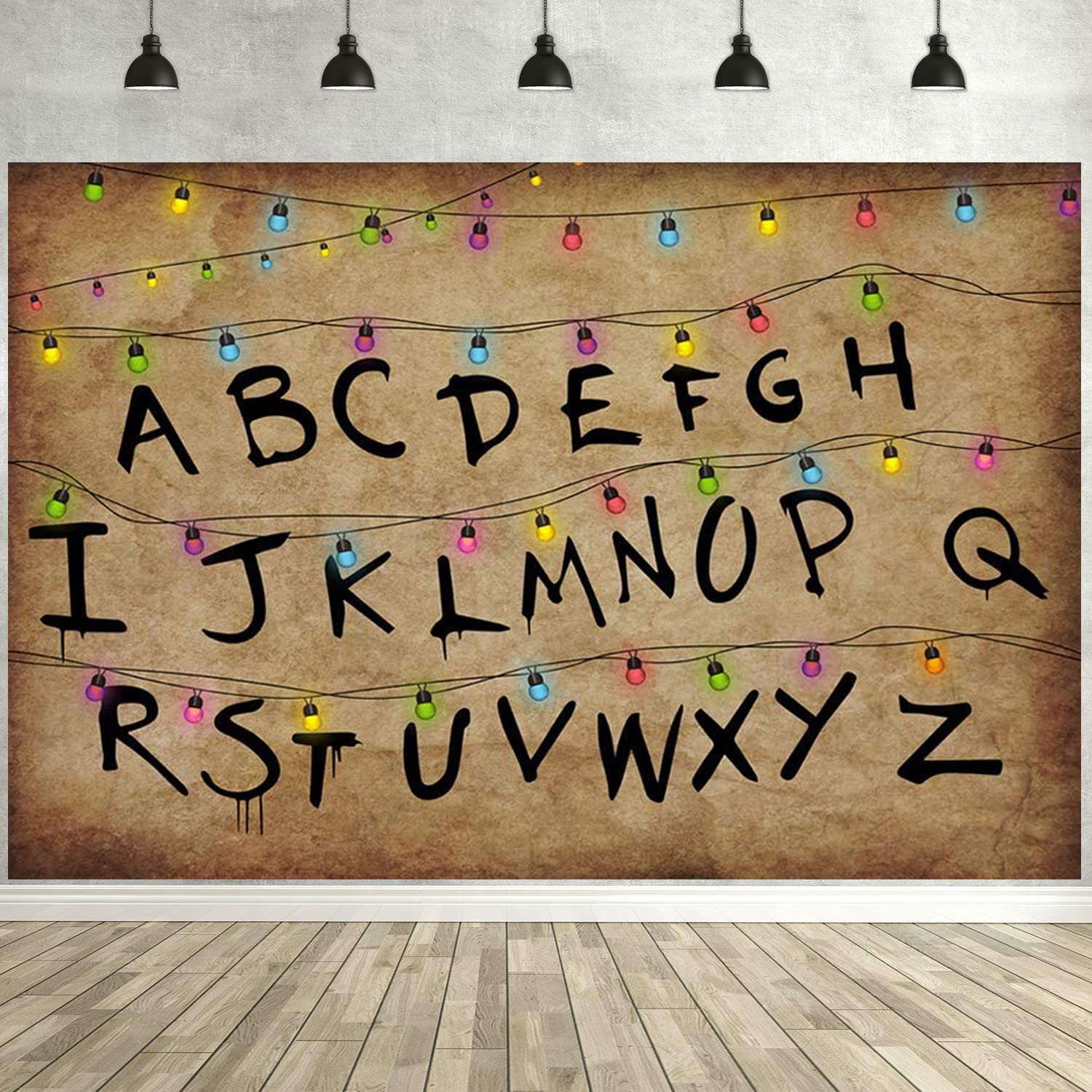 Alphabet Wood Colourful Light String Background Stranger Series Theme ...