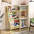 Amazon.com: ThreeHio Vintage Bookshelf, Wooden Kids Bookshelf with 3 ...