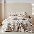 Amazon.com: Simple&Opulence Fluffy Faux Fur Comforter Set, Plush Fuzzy Minky Bedding Set 3 ...