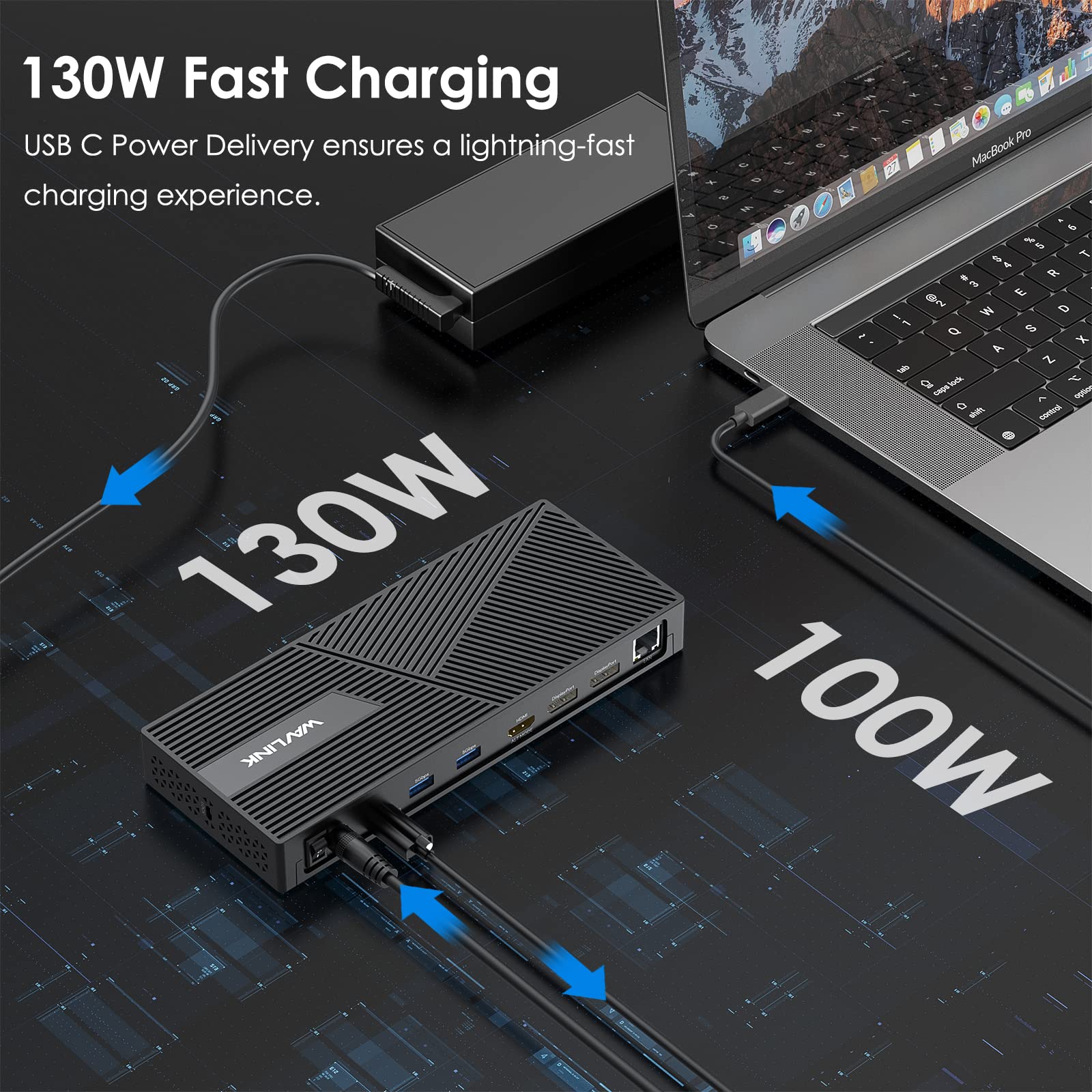 Mua USB C Docking Station 3 Monitors with 130W Power Delivery, 12-in-1 DisplayLink Dock with ...