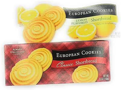 Amazon.com: European Cookies Lemon Flavored and Classic Shortbread ...