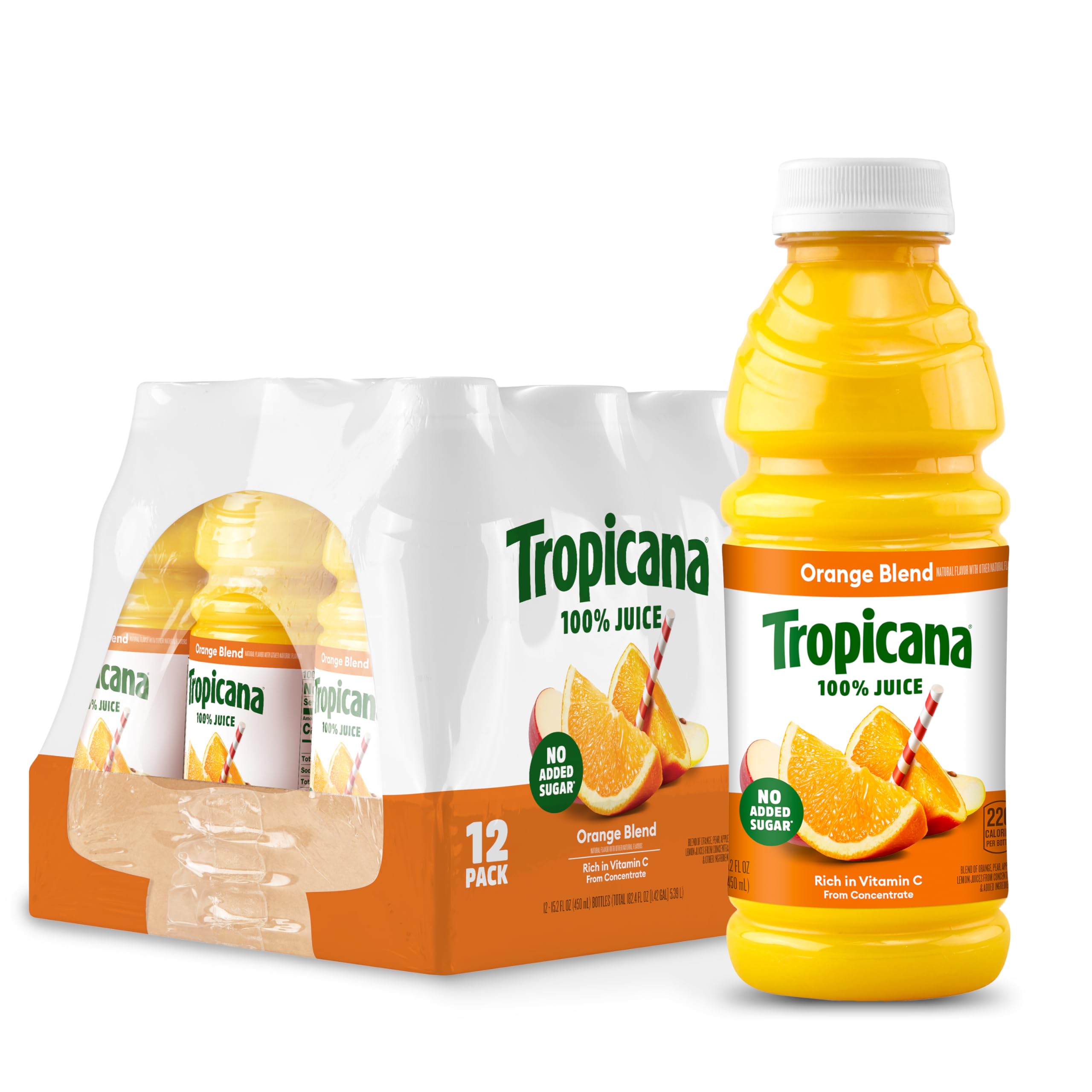 Mua Tropicana 100% Juice Orange Blend, Single Serve, 15.2 fl oz Bottles ...