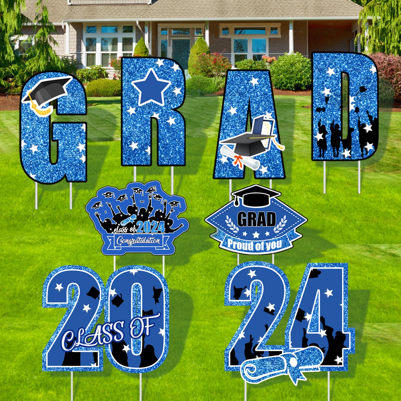 Graduation Yard Signs Class of 2024 Plastic Waterproof Outdoor ...