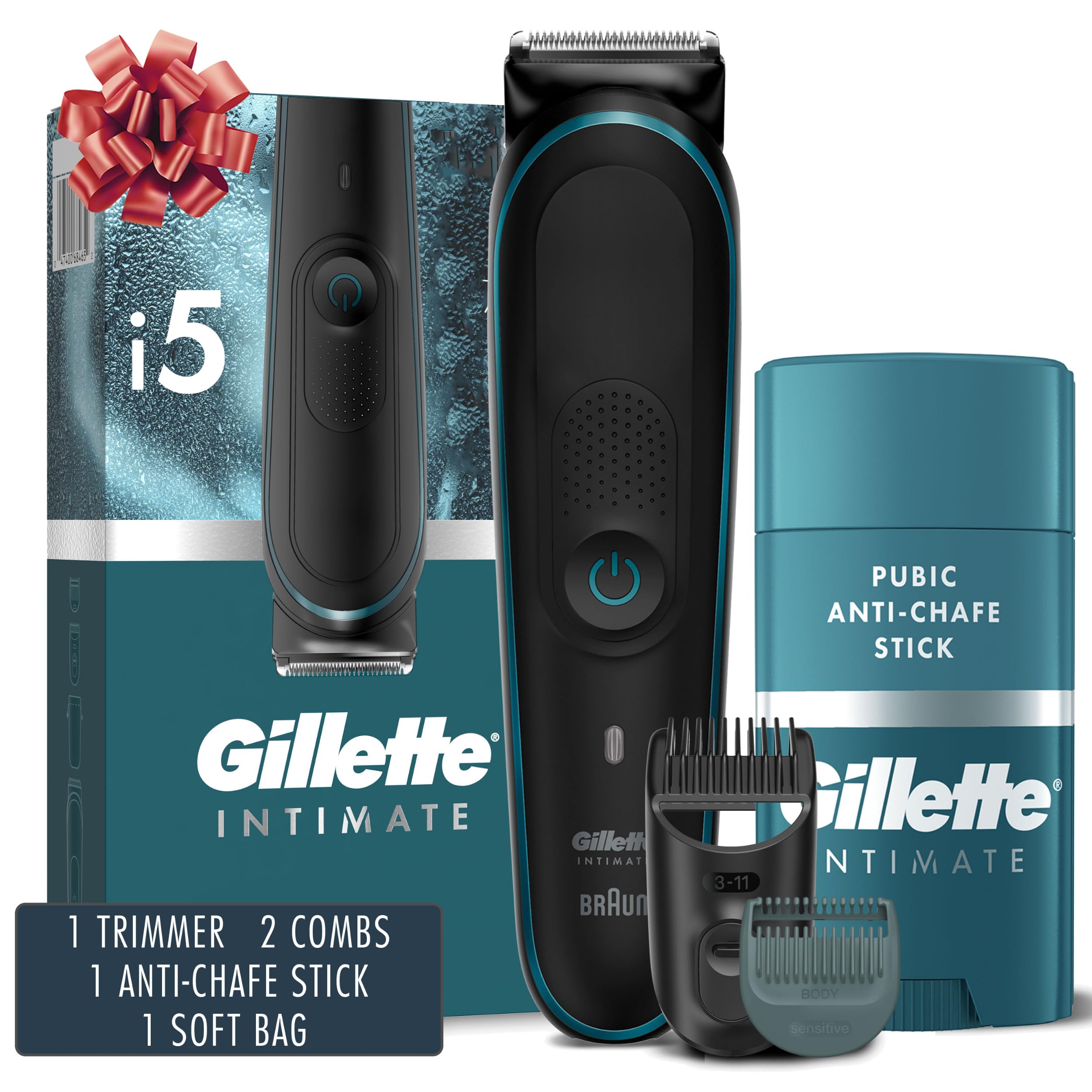 Gillette Intimate Men’s Pubic Hair Trimmer, Holiday Gift Set for Men ...