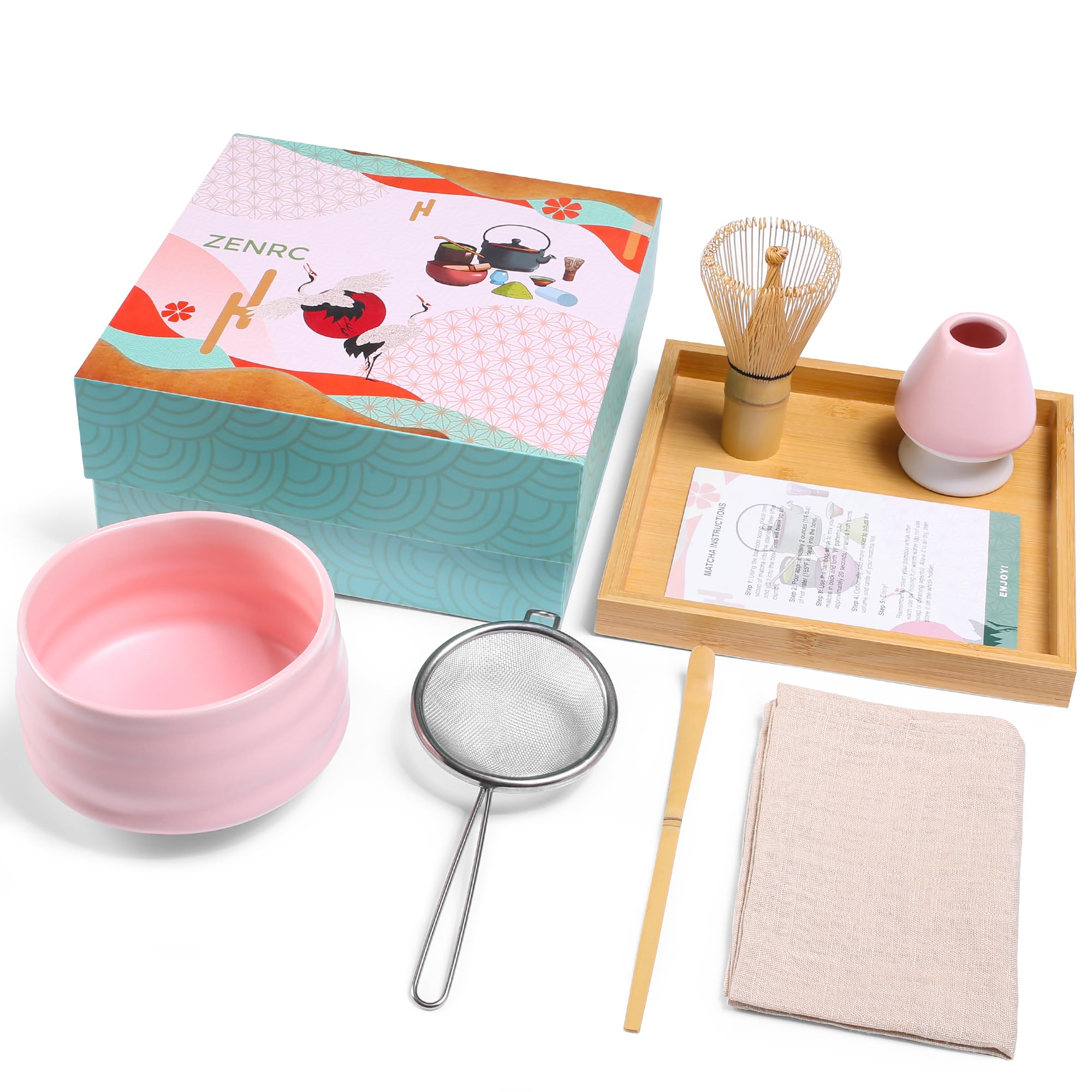 ZENRC Ceremony Matcha Kit - Traditional Bamboo Matcha Whisk (Chasen ...