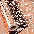 Amazon.com: MAYPLUSS Foil Christmas Wrapping Paper - 17 Inch X 33 Feet - Girly Rose Gold MERRY ...