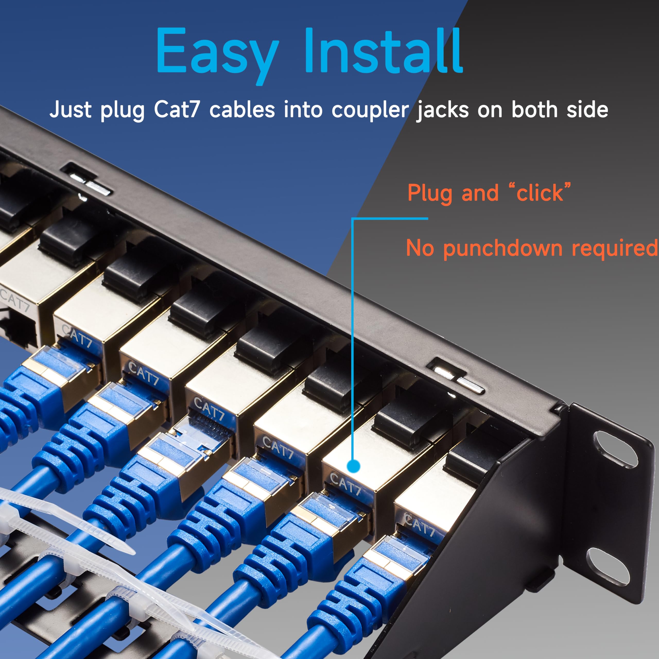 Mua Lysymixs 24 Port RJ45 Patch Panel Cat7 STP Feed Through, Coupler ...
