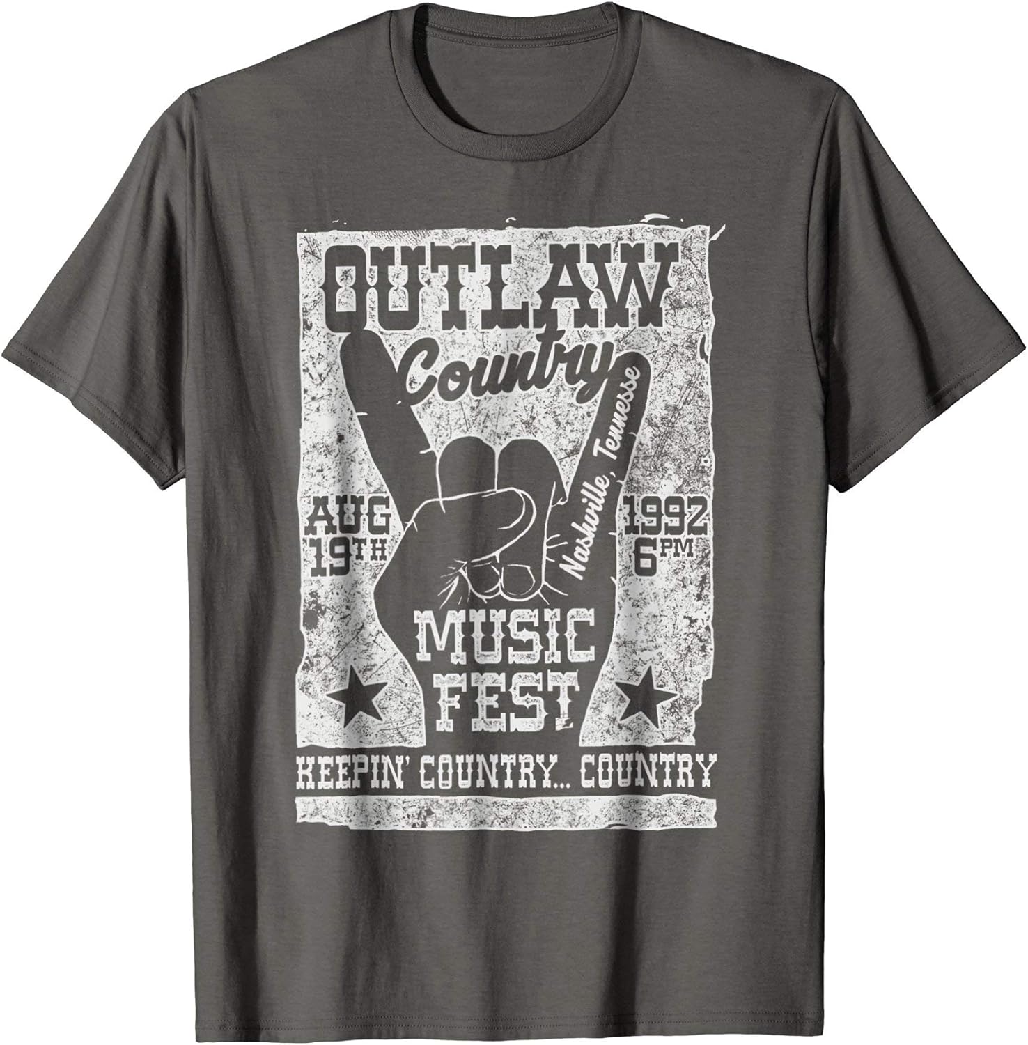 Amazon.com: Outlaw Country Music Fest Nashville Vintage Graphic T-Shirt ...