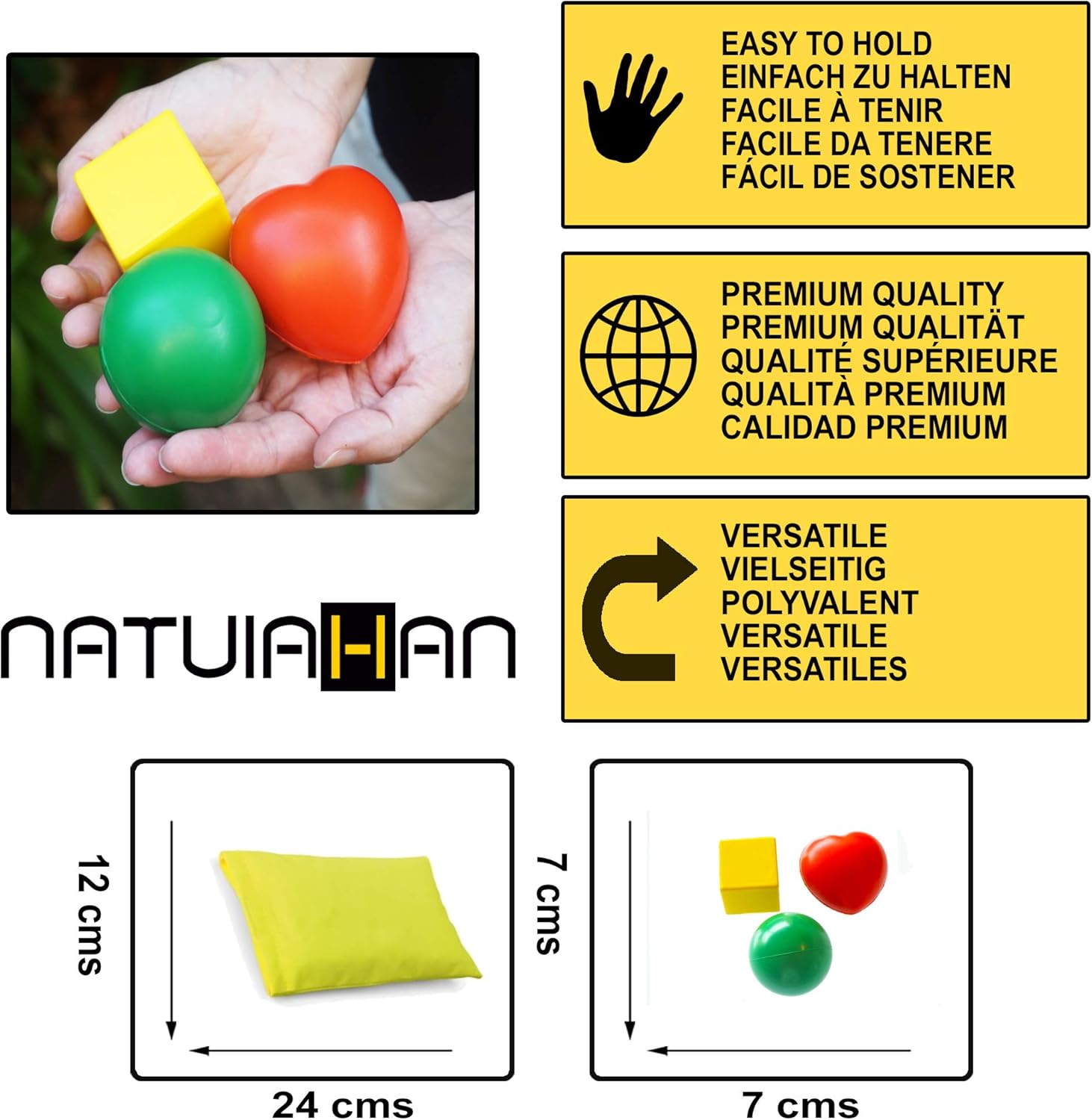 Natuiahan 3 Stress Balls for Adults and Kids Pack. Stress Relief or ...