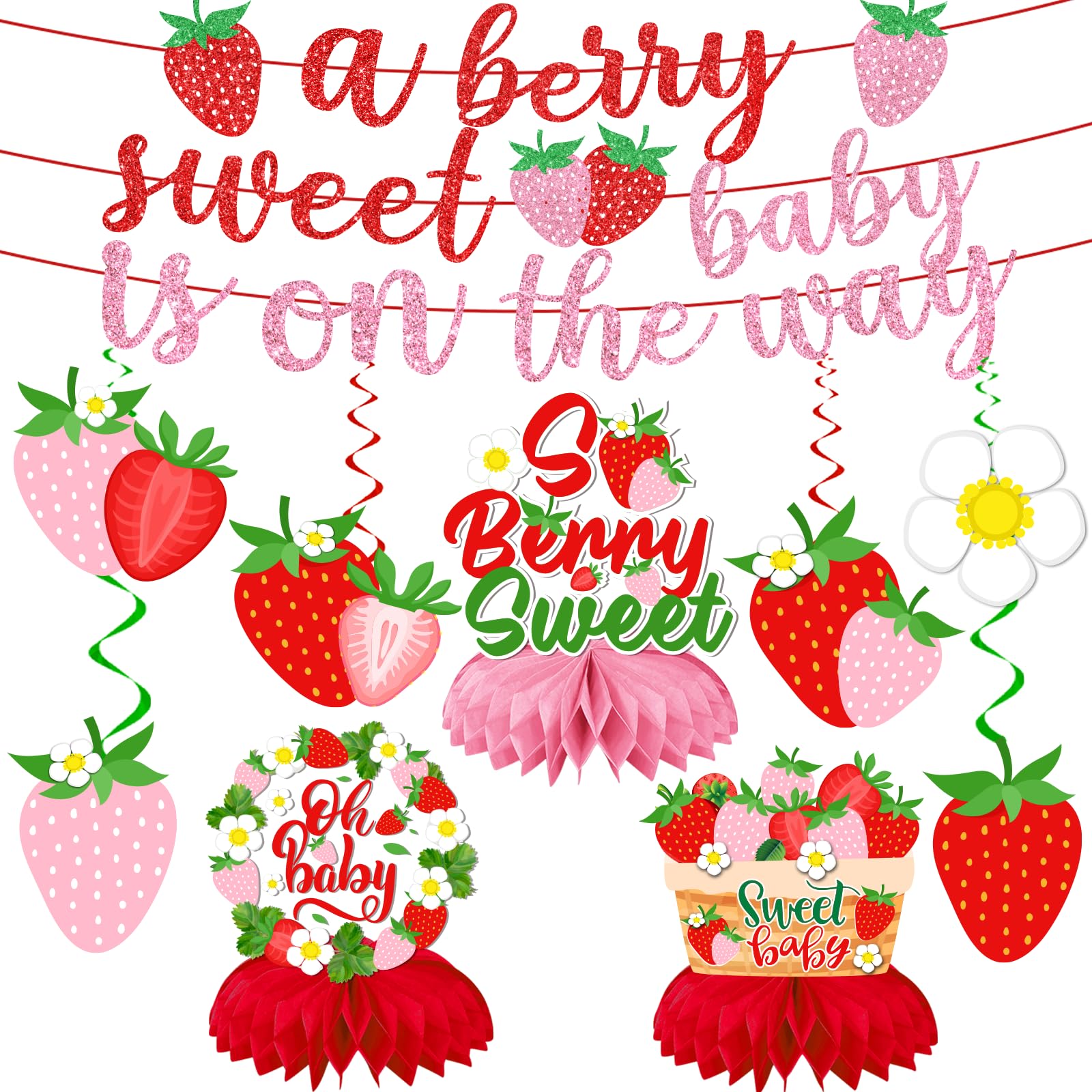 Strawberry Baby Shower Decorations, Berry Baby Shower Decorations ...