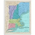 Amazon.com: Map Of Eastern States New England Border Lines : Office ...