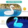 Inflatable Swan Pool Floats with Colorful Lights, FlyfreeU Solar ...