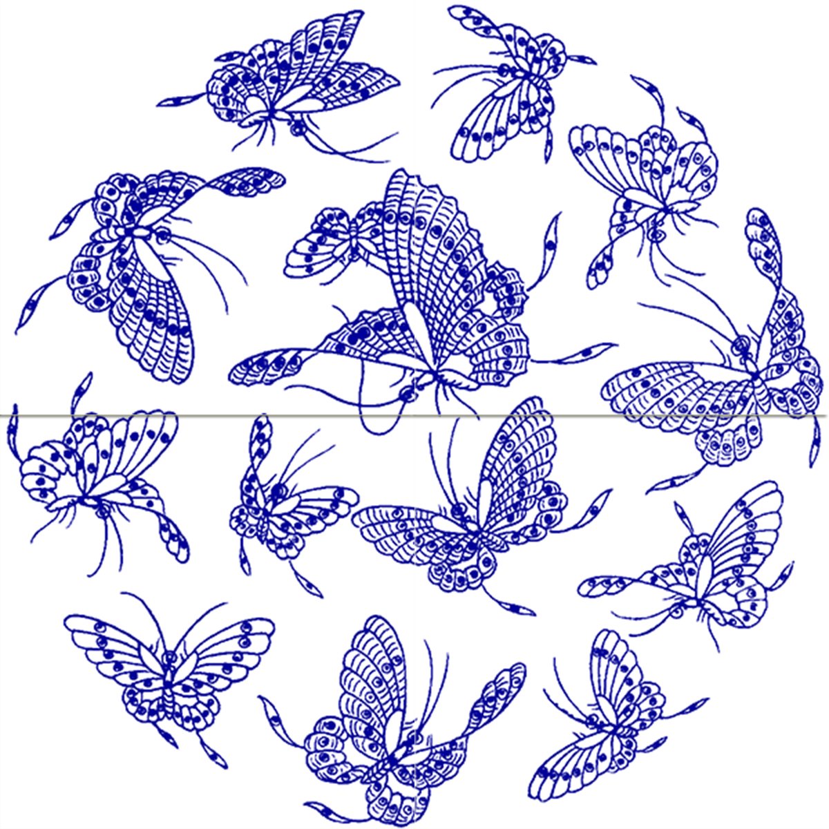 Butterflies Chinese Patterns Tile Mural Kitchen Wall Backsplash Marble ...