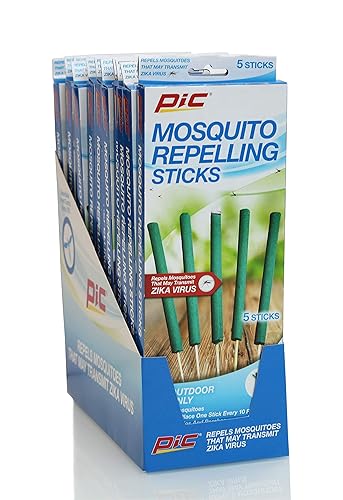 PIC Mosquito Repelling Sticks, 5 Count Box, 12 Pack - Mosquito ...