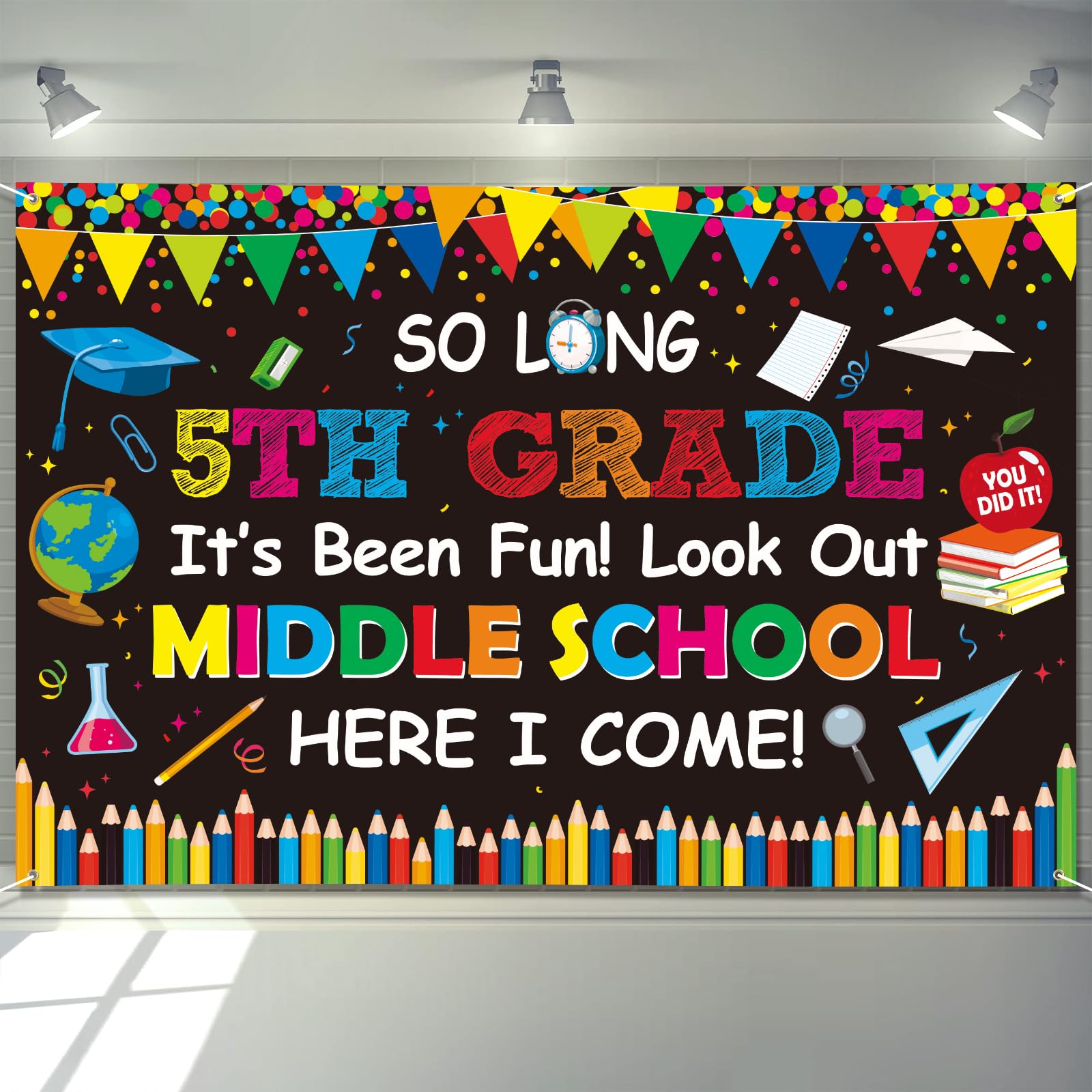 Arosche 5th Grade Graduation Decorations 2025 Banner 72" x 48" Backdrop ...