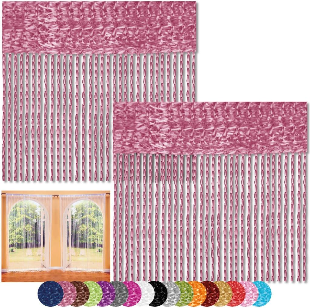 Bestlivings Lot de 2 rideaux à fils 90 x 240 et 140 x 240 cm, Tissu ...