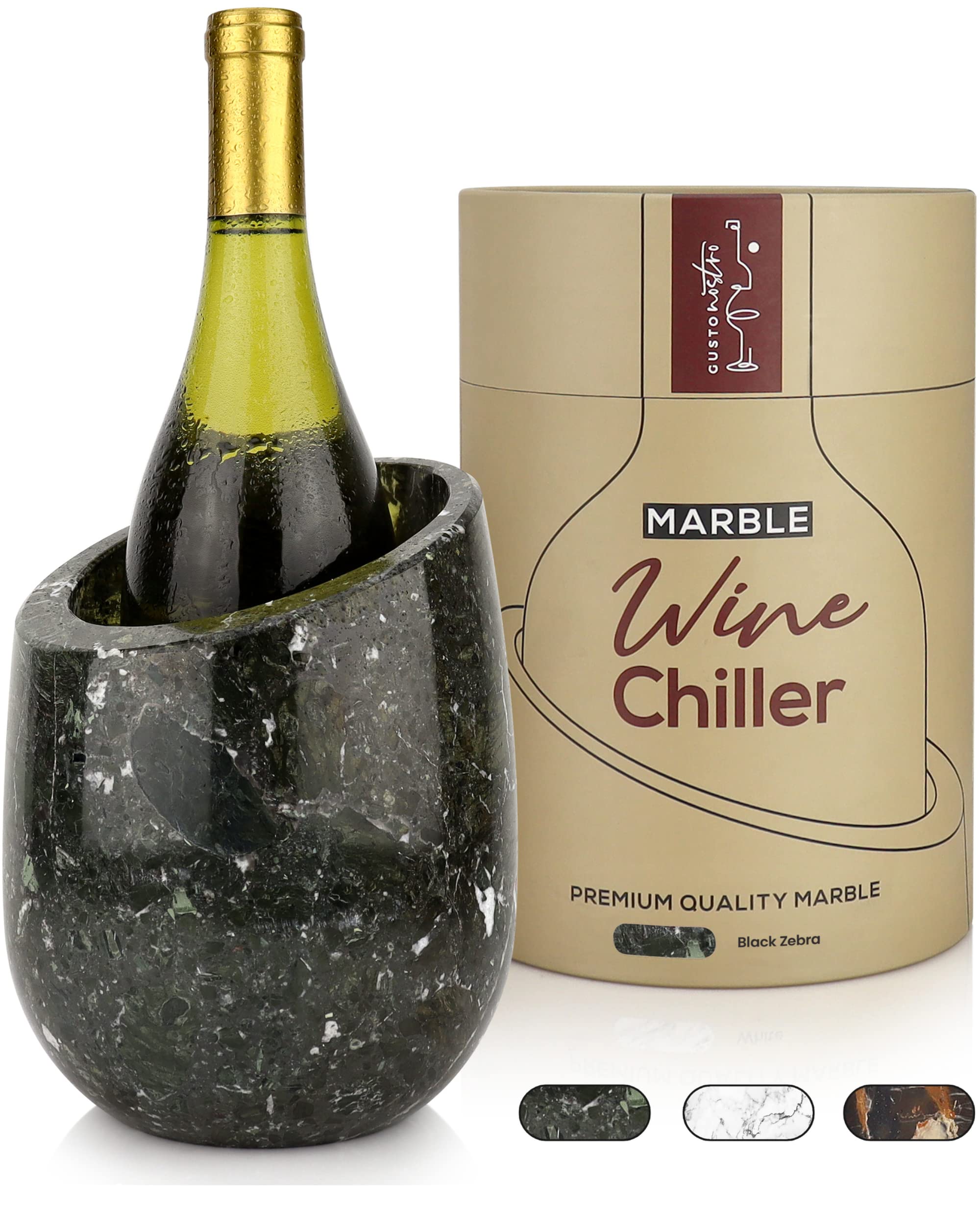 Gusto Nostro Marble Wine Chiller Bucket - 750ml Wine Bottle Cooler and ...