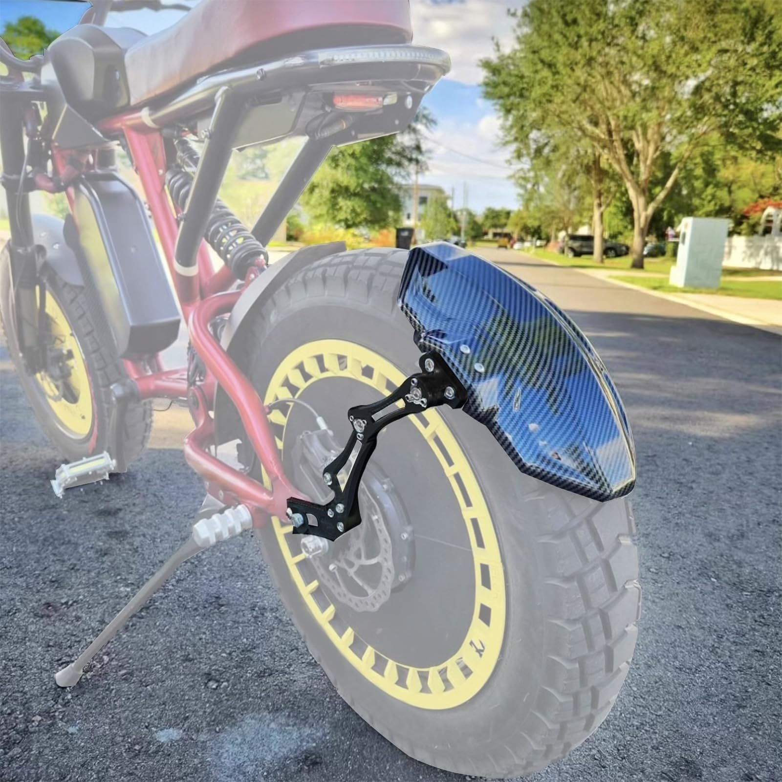 Runfarr Rear Wheel Fender for Super 73,Carbon Fiber Pattern PP Rear Mud ...