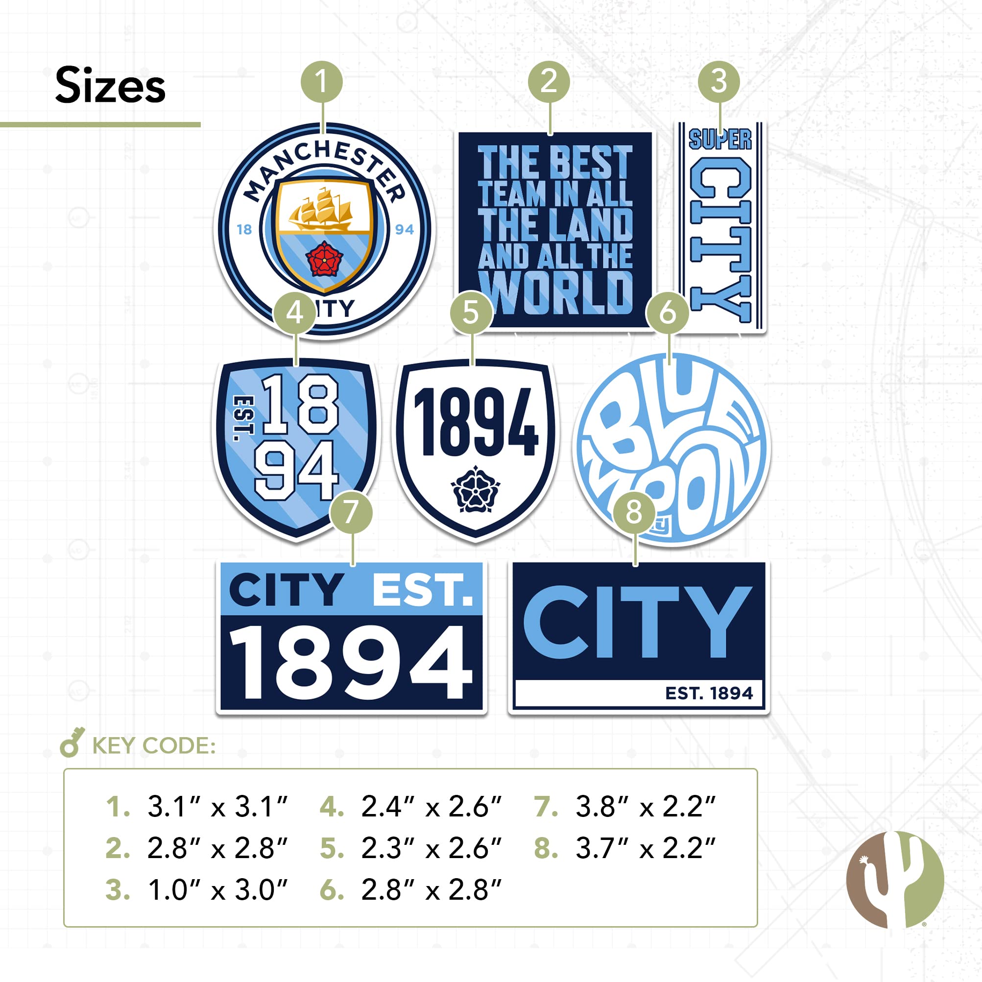 Mua Desert Cactus Manchester City Stickers Man City MCFC Sheet Vinyl ...