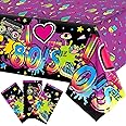 Amazon.com: 3 Pieces 80s Plastic Party Tablecloth 80's Party Table ...
