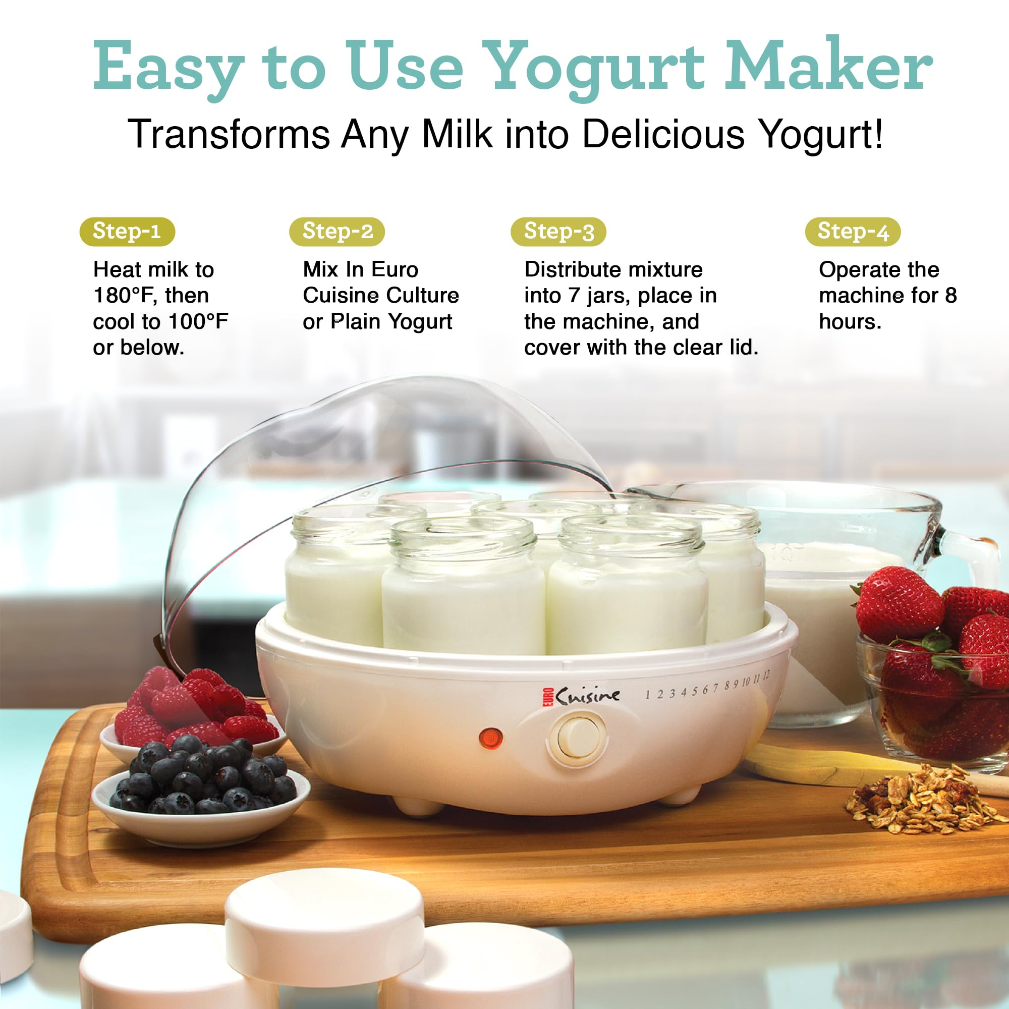 Mua Euro Cuisine YM80 Electric Yogurt Maker Machine- Promote Gut Health ...
