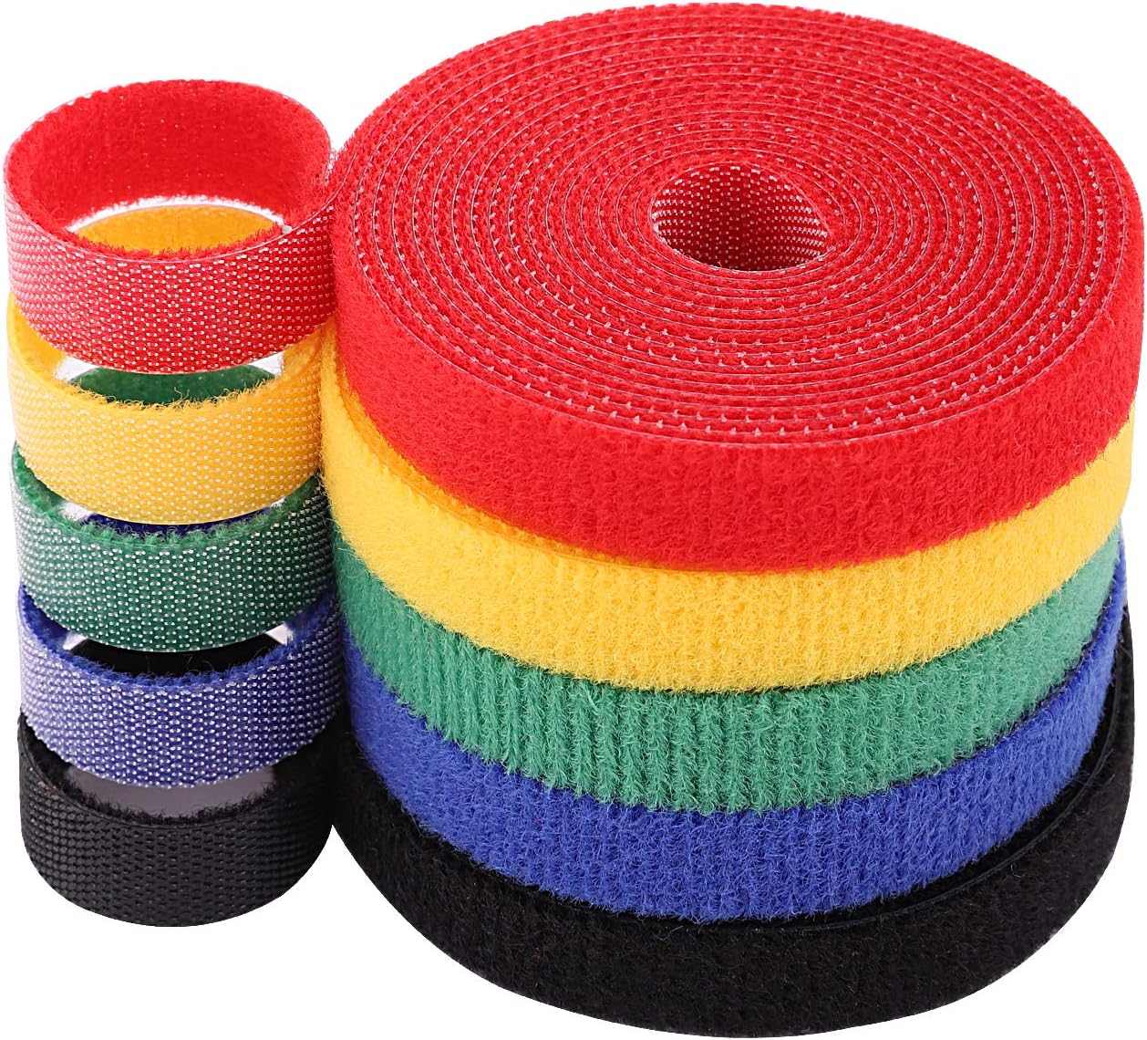 MoKo 5PCS x 2M Cable Management, Hook and Loop Reusable Fastening Wire ...