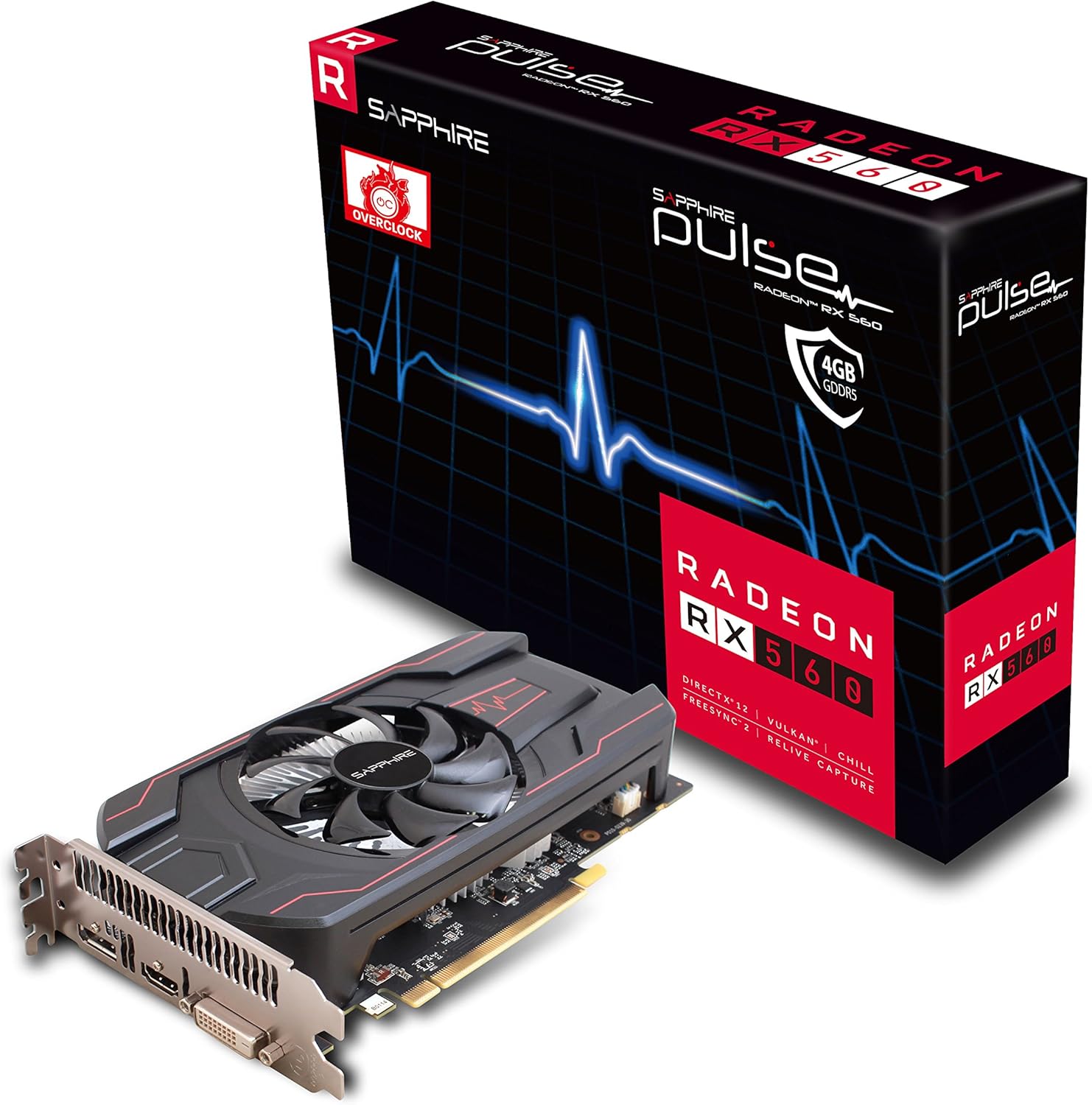Sapphire Pulse Radeon RX 560 Radeon RX 560 4GB GDDR5 - Tarjeta gráfica ...