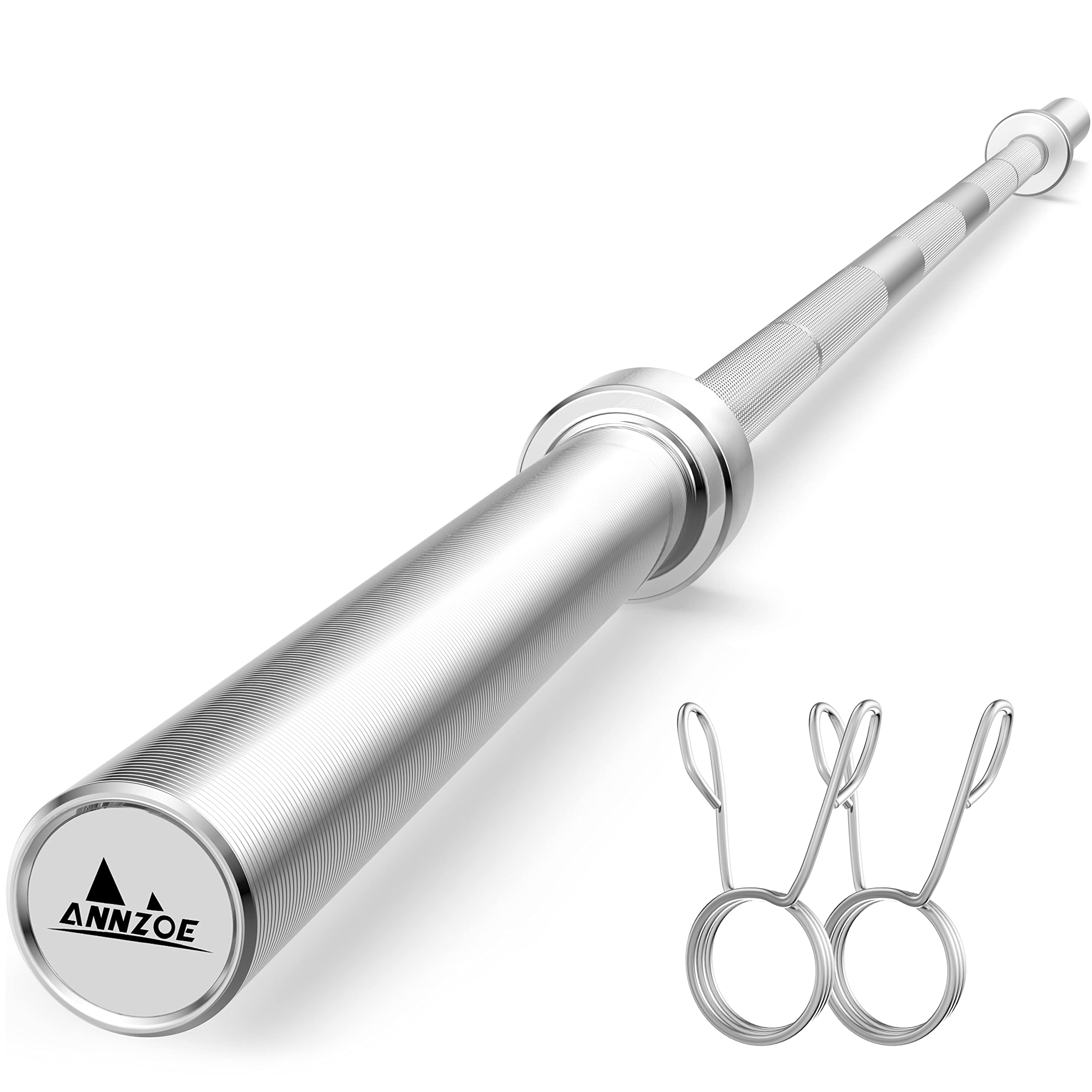 Olympic Barbell Bar 7 Feet Weight Bar, 20kg Men’s Solid Iron Weighted Workout Barbell Weight ...