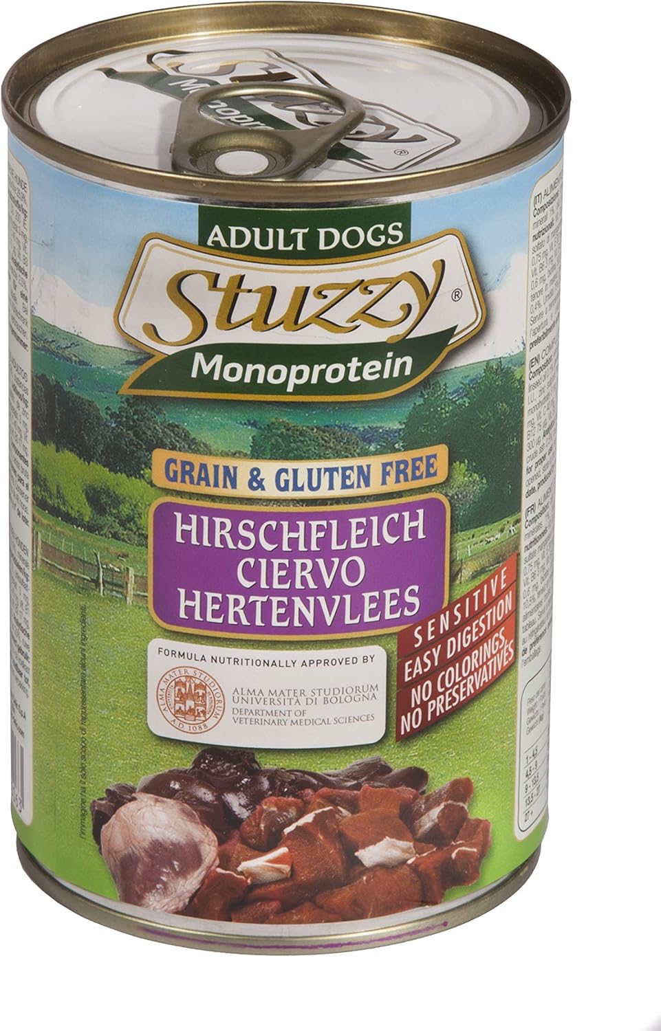 Stuzzy Dog Monoprotein Hirsch, Hundefutter nass, 6 Dosen x 400 g, 2.4 ...