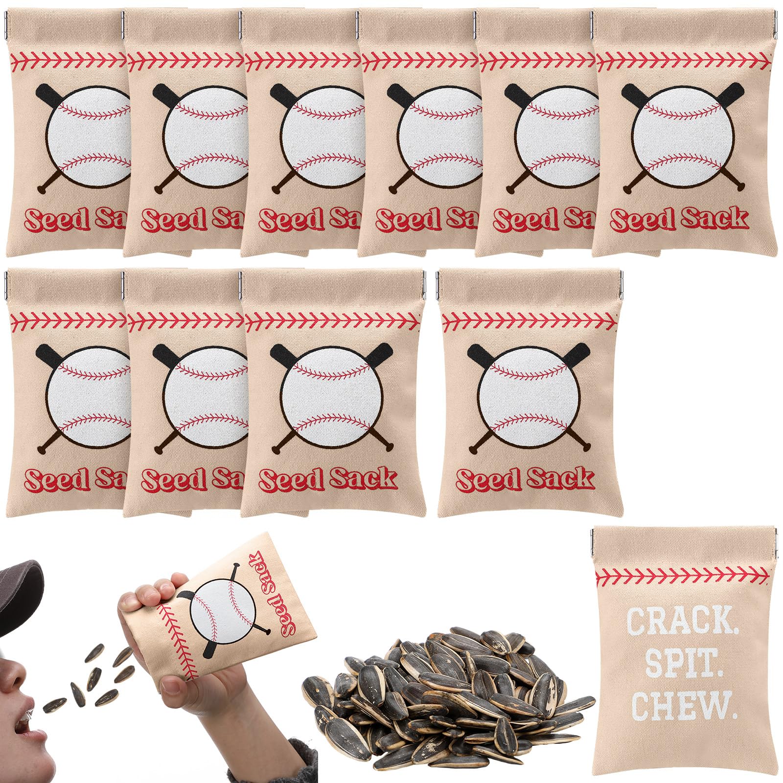 Bulyoou 6 Pcs Baseball Seed Sack Bags for Team Baseball Gift Seed Sack ...