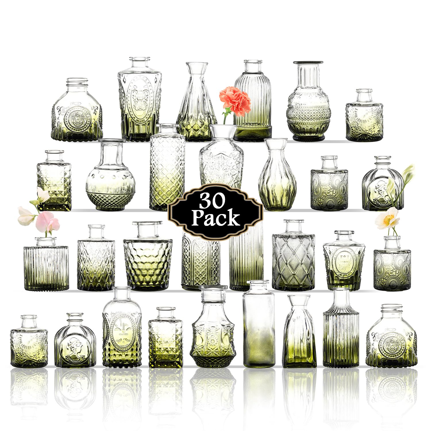 Rollsceray Vases in Bulk 30, Glass Vases for Centerpieces, Small Vases ...