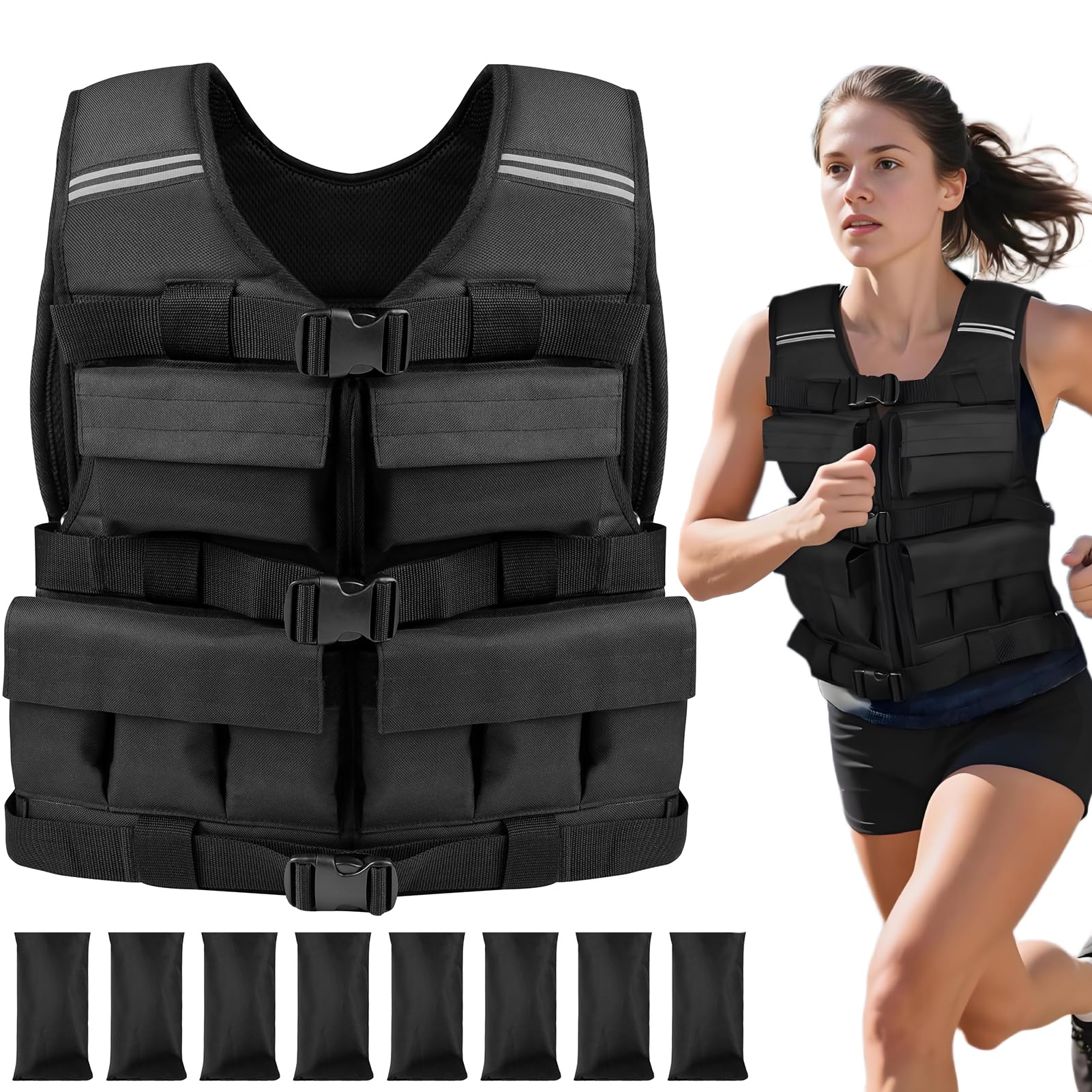 DMDG Adjustable Weighted Vest Woman Men 18LB,Weight Vest For Walking ...