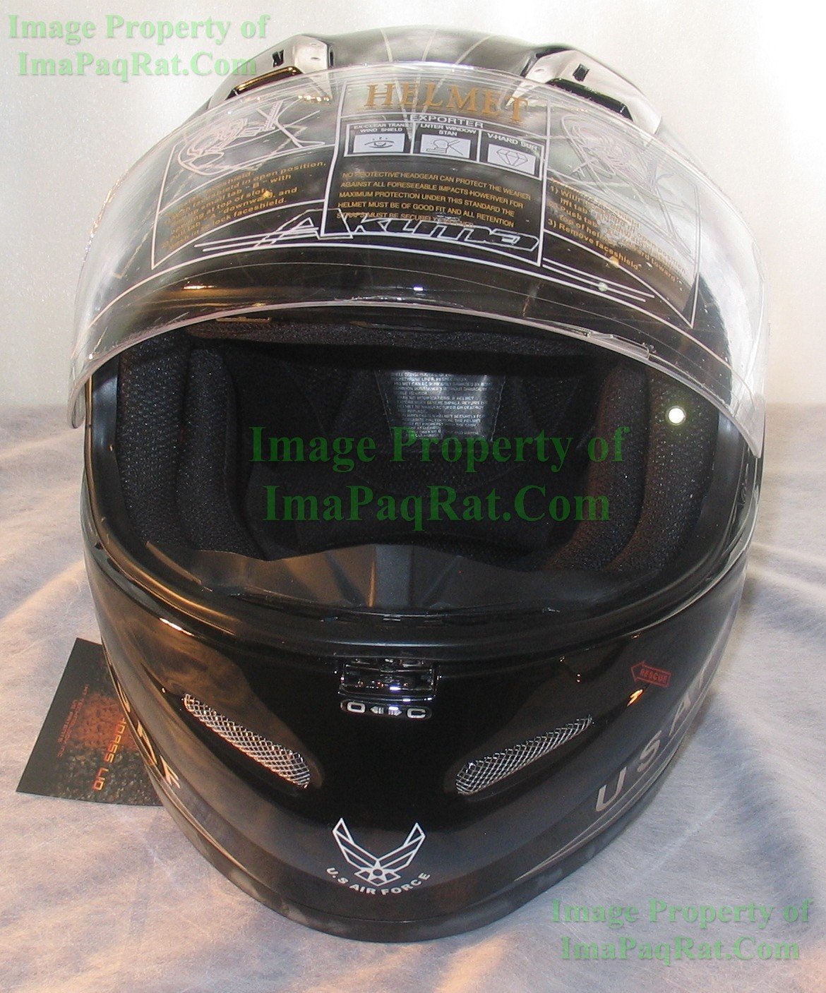 XXXL AKUMA STEALTH Motorcycle Helmet GLOSSY BLACK With Built In LED ...