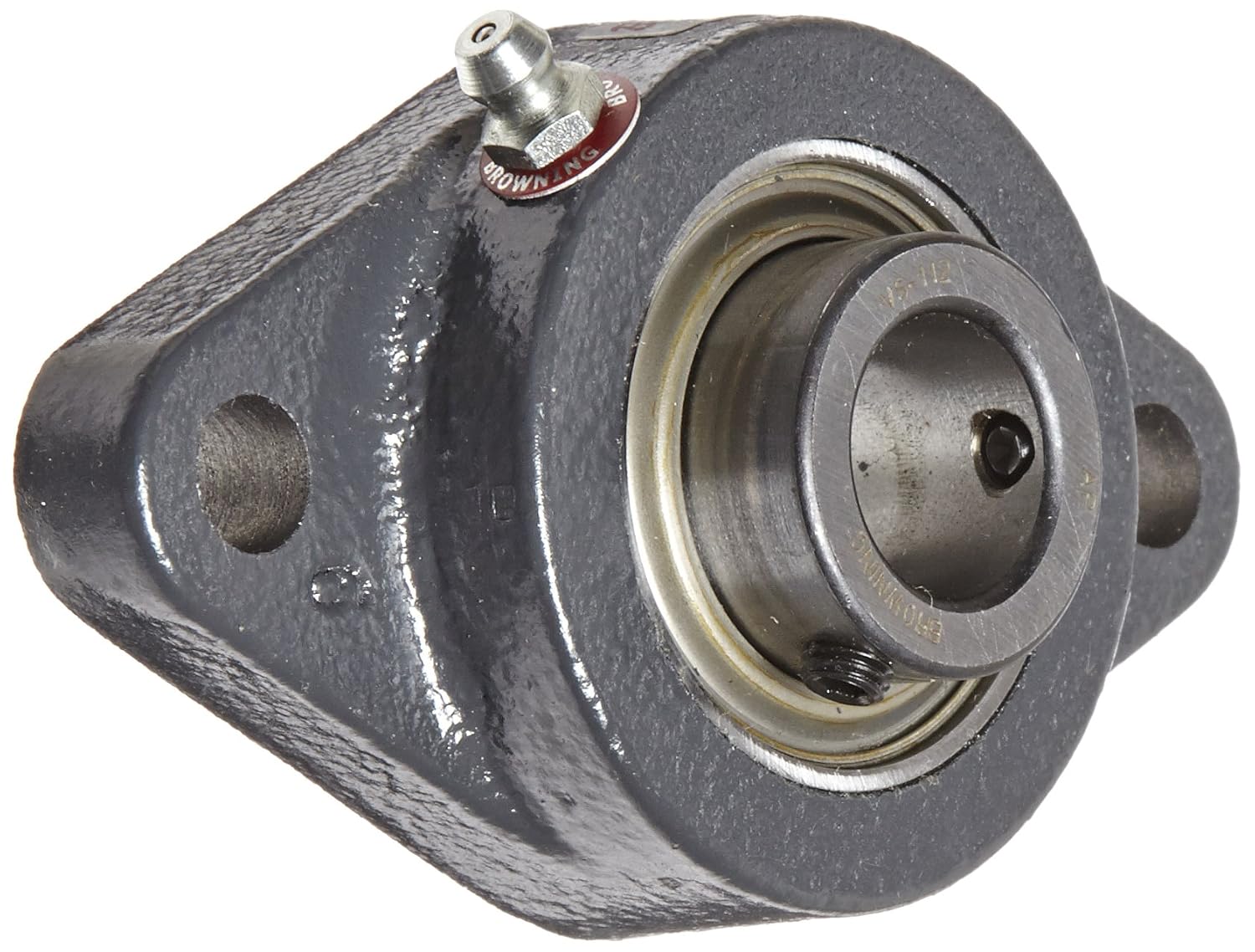 Browning VF2S-112 Intermediate-Duty Flange Unit, 2 Bolt, Setscrew Lock, Regreasable, Contact and ...