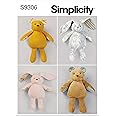 Amazon.com: Simplicity Plush Bunnies and Bear Packet, Code 9306 Sewing ...
