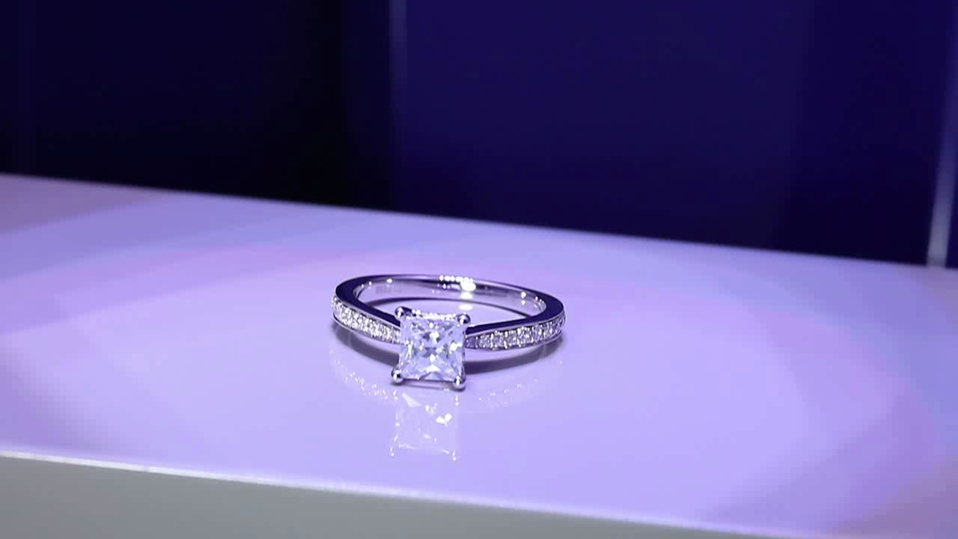 Watch 4-Prong Set 1.0 CT Princess brilliant Cut Simulated Diamond CZ ...